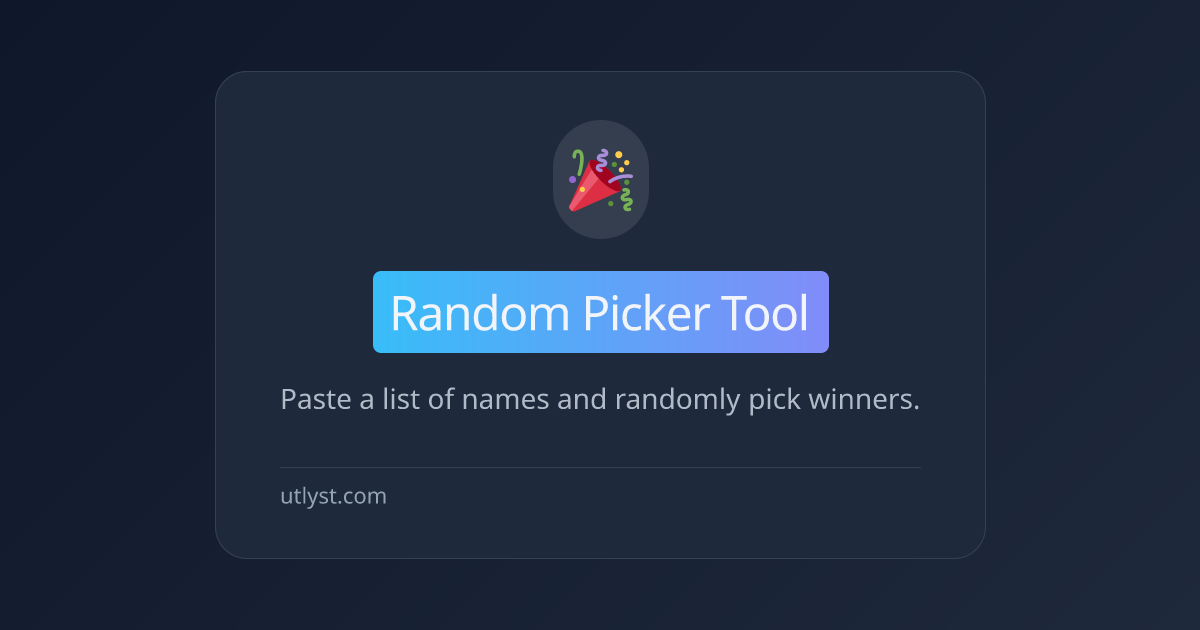 Random Picker Tool - Utlyst | Utlyst